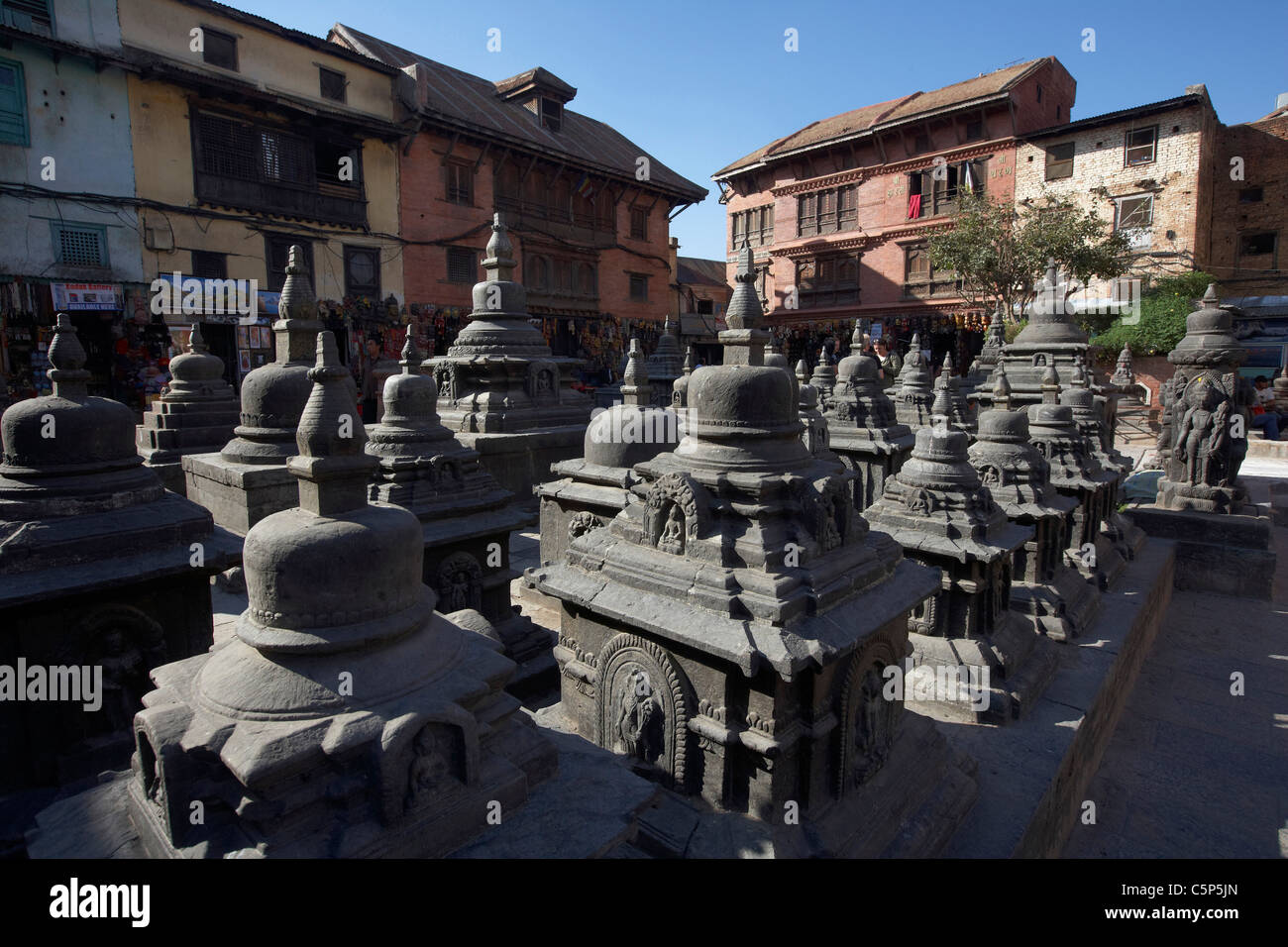The Buddhist temple of Swayambhunath or Monkey temple, Kathmandu, Nepal ...