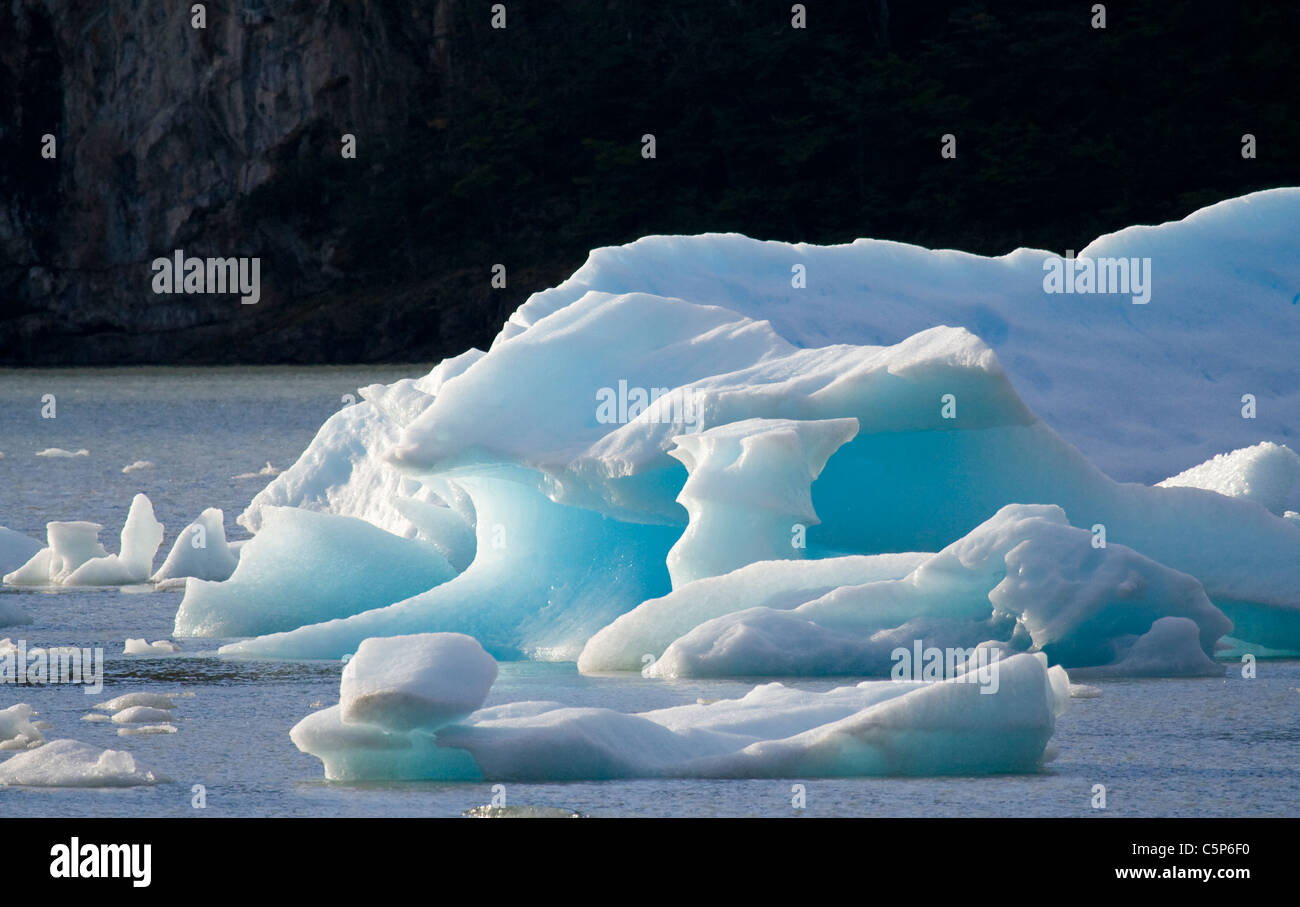 Iceberg, Grey Glacier, Southern Patagonian Ice Field, Torres del Paine ...