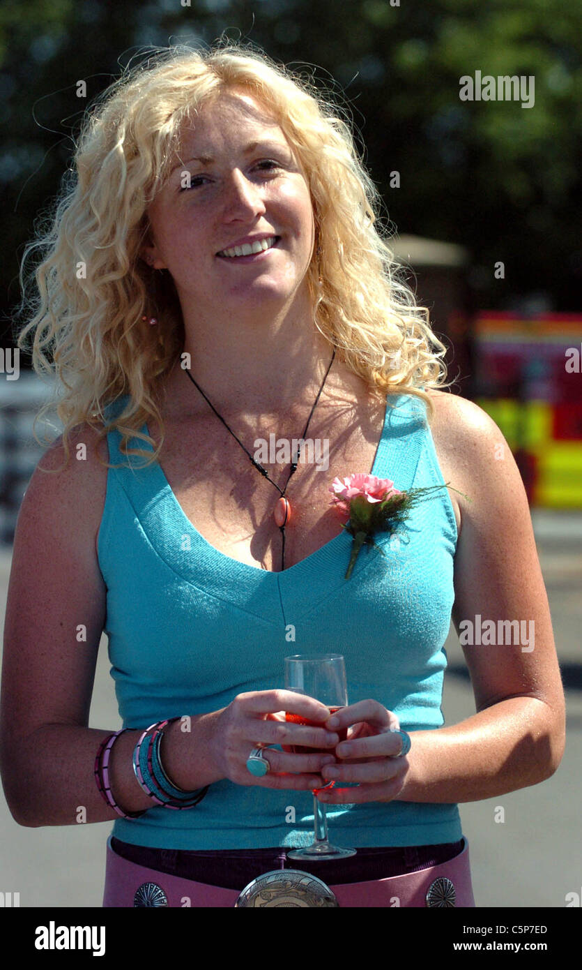 BBC weather presenter Kaddy Lee-Preston enjoys a cooling glass at the ...