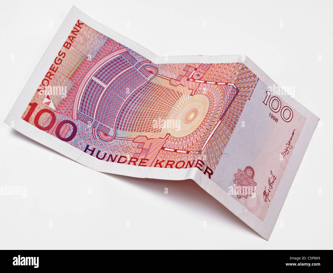 Detailansicht von 100 norwegischen Kronen | Detail photo of 100 ...