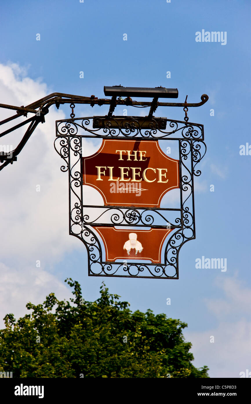Pub sign for The Fleece, Boxford, Suffolk, England Stock Photo - Alamy