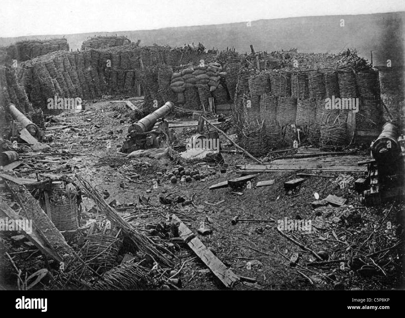 CRIMEAN WAR 1853-1856 Battle of Malakoff. The Russian redoubt after the ...
