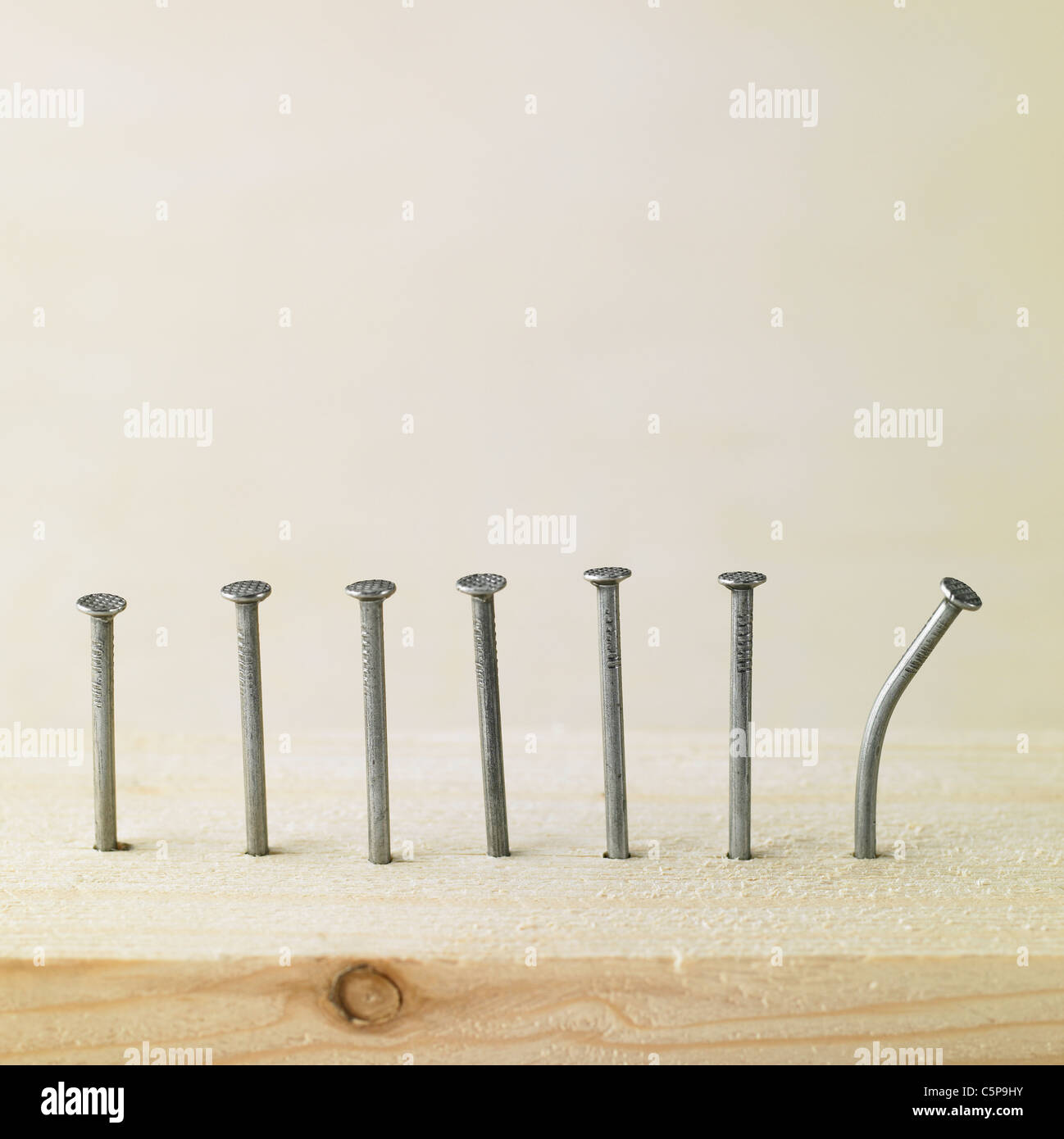Bent nails in board hi-res stock photography and images - Alamy