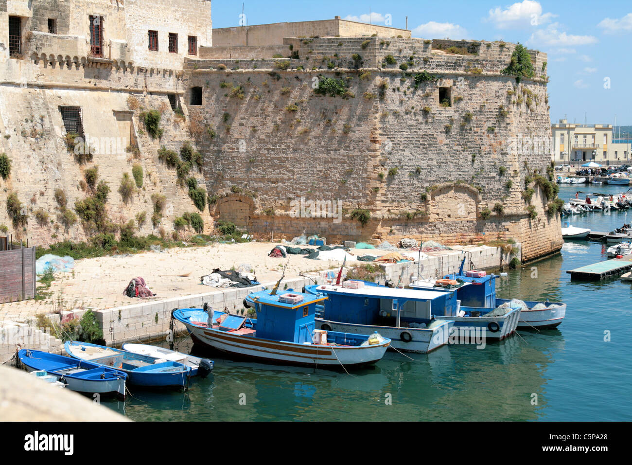 Back side of the Angevin castle in Gallipoli, Salento region (Apulia ...