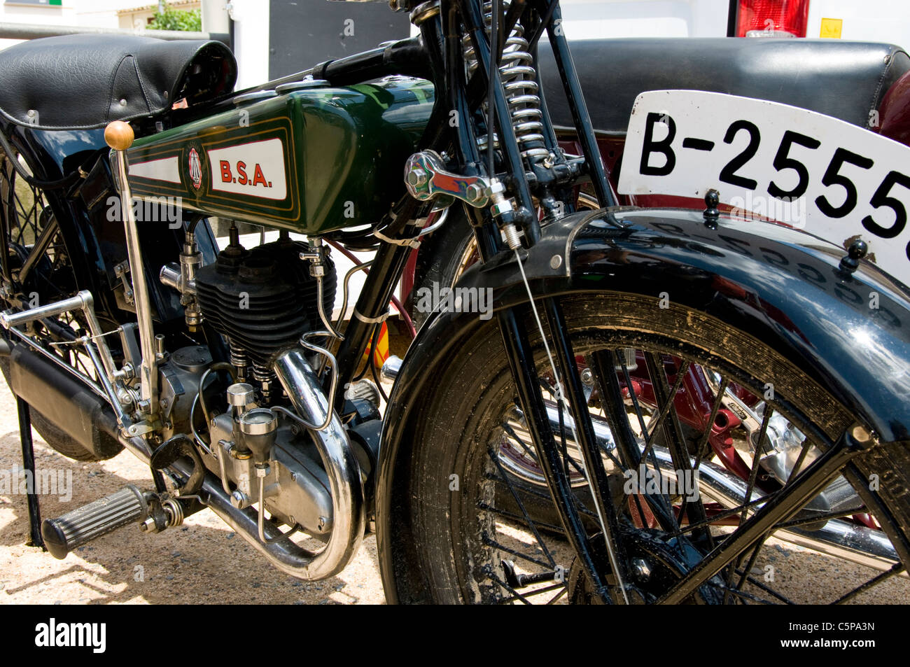 Ancient B.S.A. motorcycle Stock Photo - Alamy
