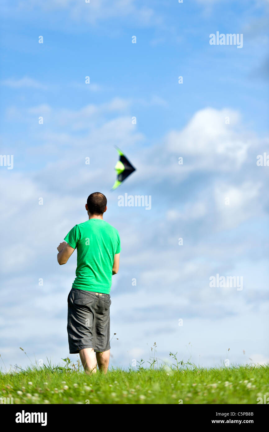 Flying a Kite Stock Photo - Alamy