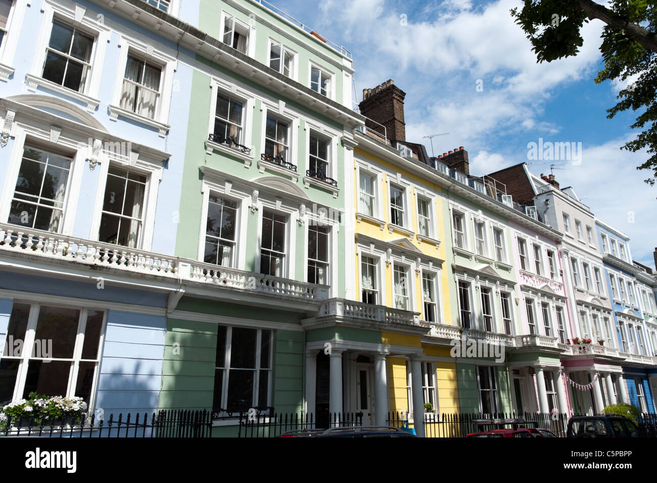 Terraced houses in Chalcot Square, Primrose Hill, London, UK Stock ...