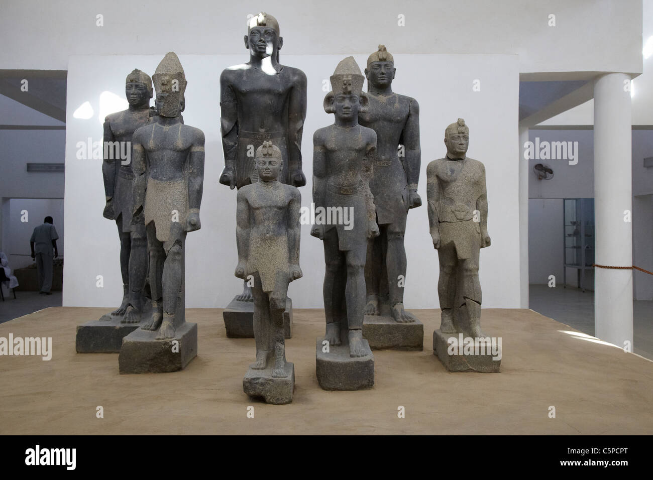 Pharaohs statues at Kerma Museum, Northern Sudan, Africa Stock Photo ...