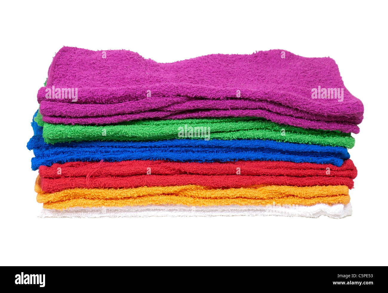 Collection of colorful towels for everyday use - path included Stock ...