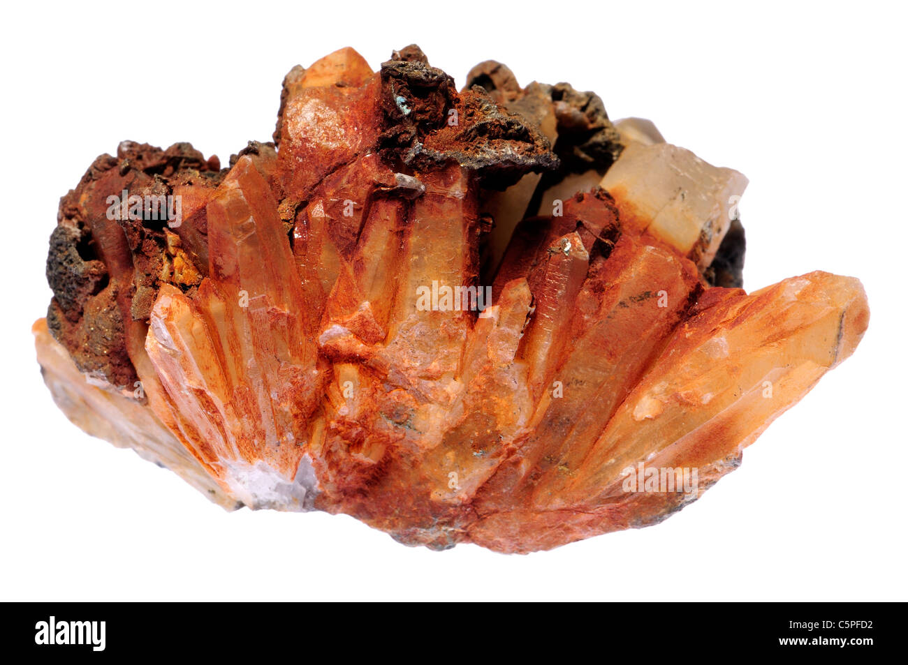 Haematised ('rusty') Quartz crystals (from Cornwall, UK Stock Photo - Alamy