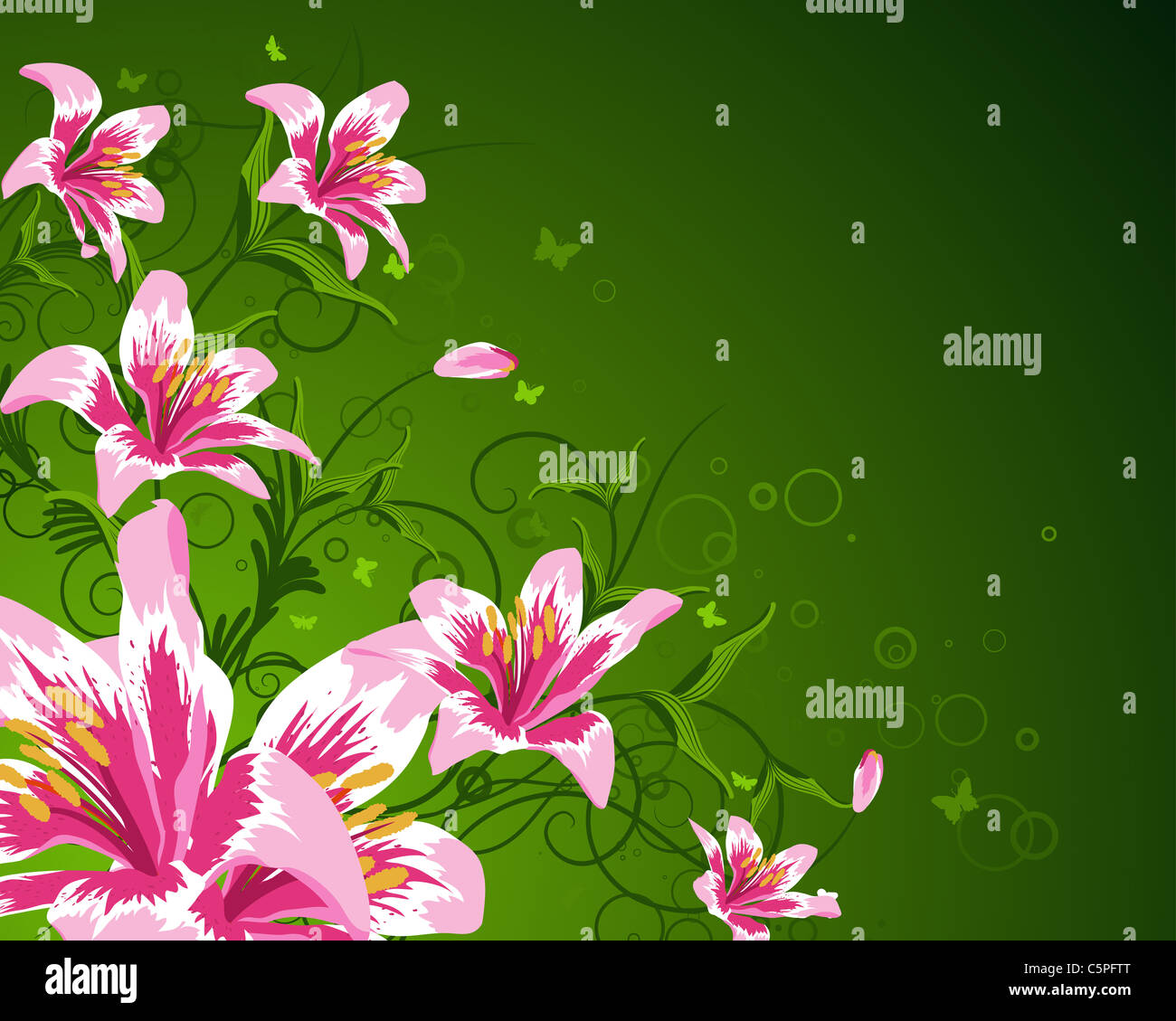Floral background for design use. Vector illustration Stock Photo - Alamy