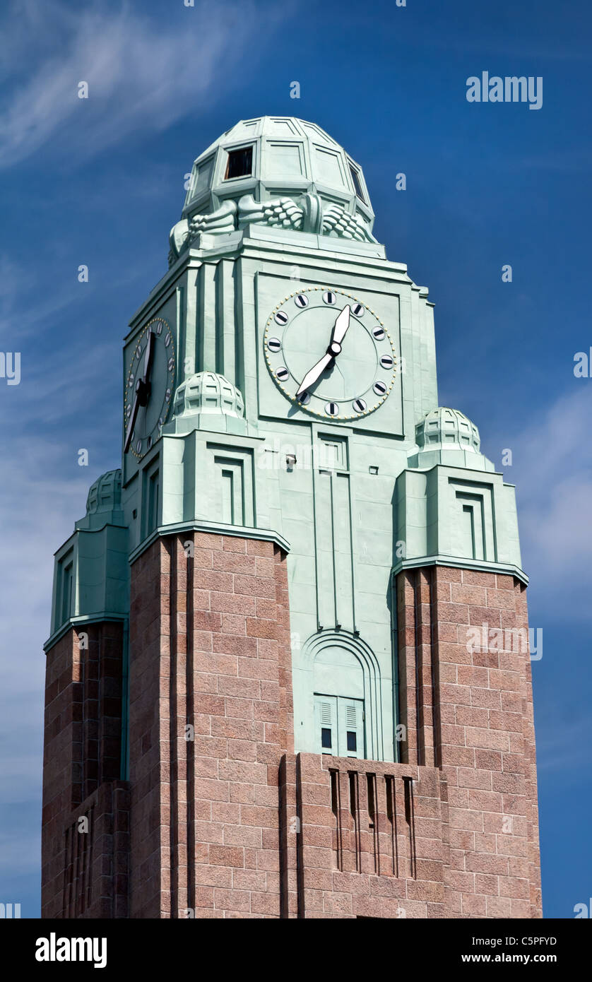 clock tower in the heart of Helsinki, Finland Stock Photo - Alamy