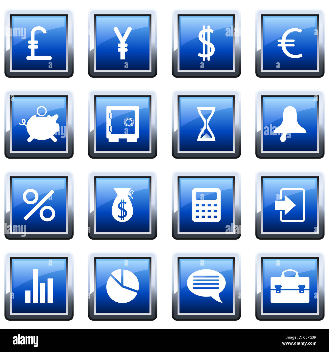 Big collection of financial icons for using in web design Stock Photo ...