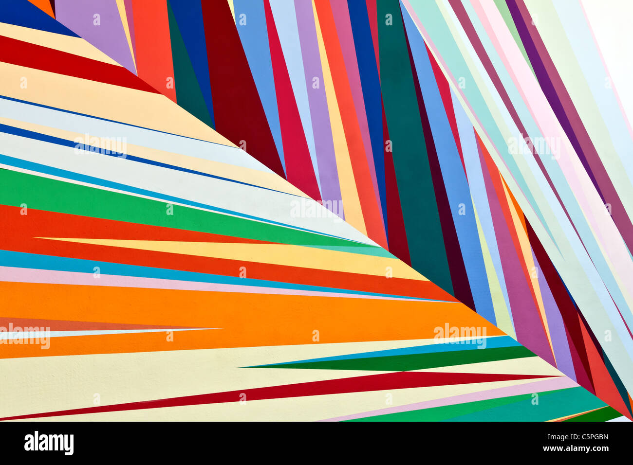 background of colored bands painted on the wall paint carnival Stock ...