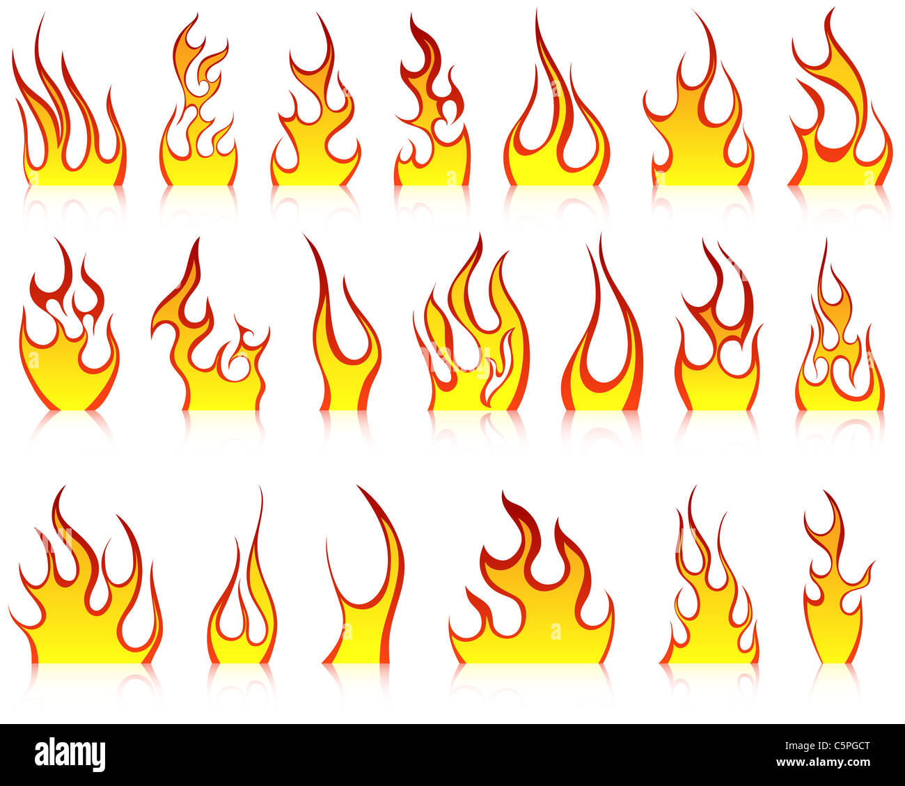 Set of fire vector icons for design use Stock Photo - Alamy