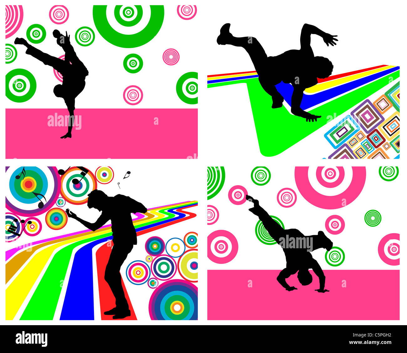 Disco dancer theme set. Vector illustration for design use Stock Photo ...