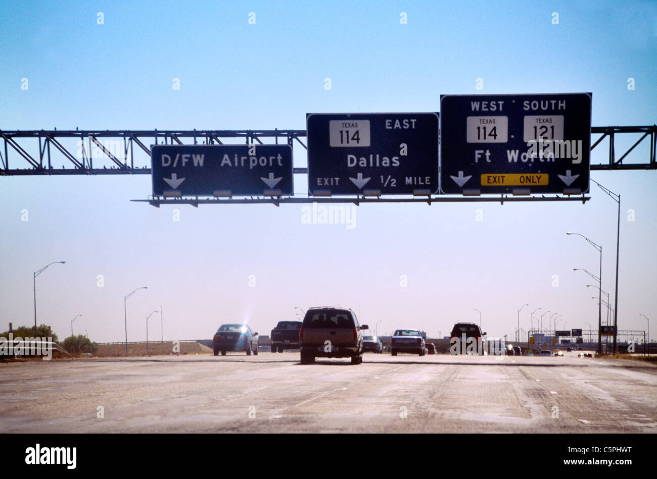 Dallas Texas Usa Motorway Signs Stock Photo - Alamy