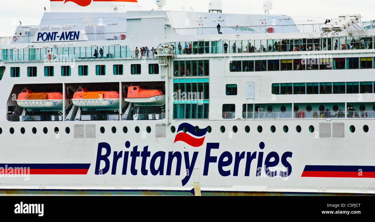 Brittany Ferries MV Pont Aven arriving in Santander, Spain Stock Photo ...