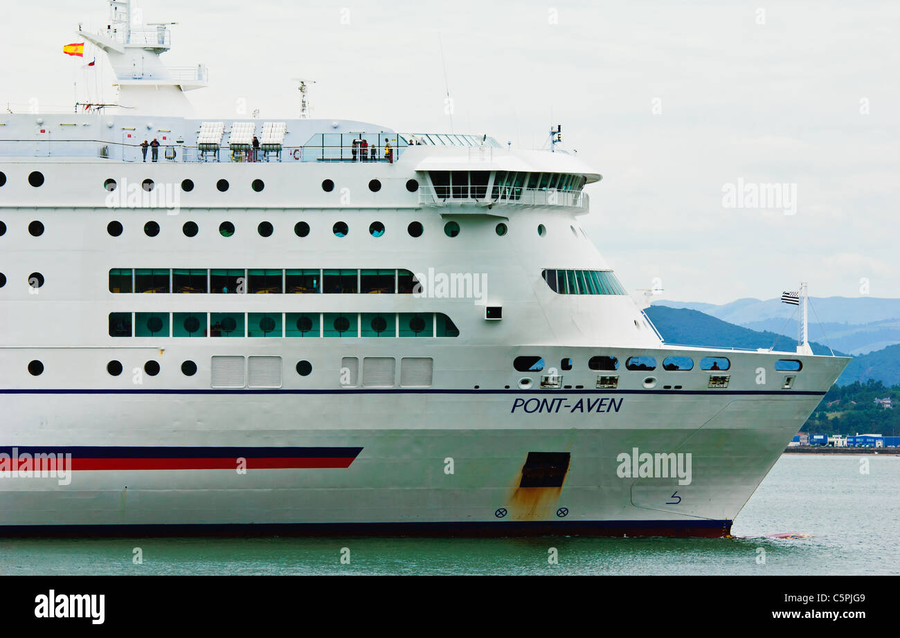 Brittany Ferries MV Pont Aven arriving in Santander, Spain Stock Photo ...