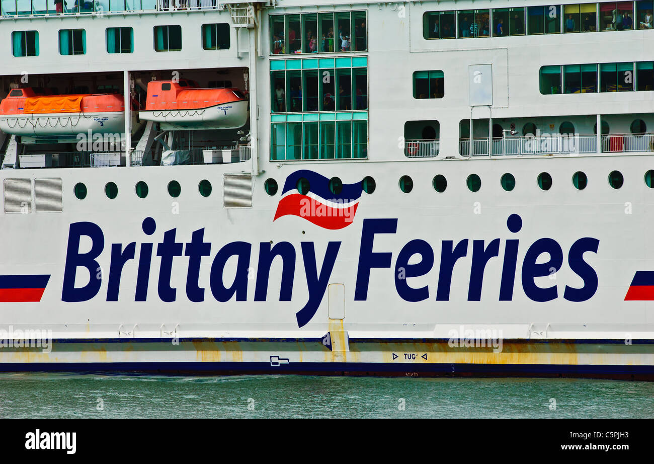 Brittany Ferries MV Pont Aven arriving in Santander, Spain Stock Photo ...