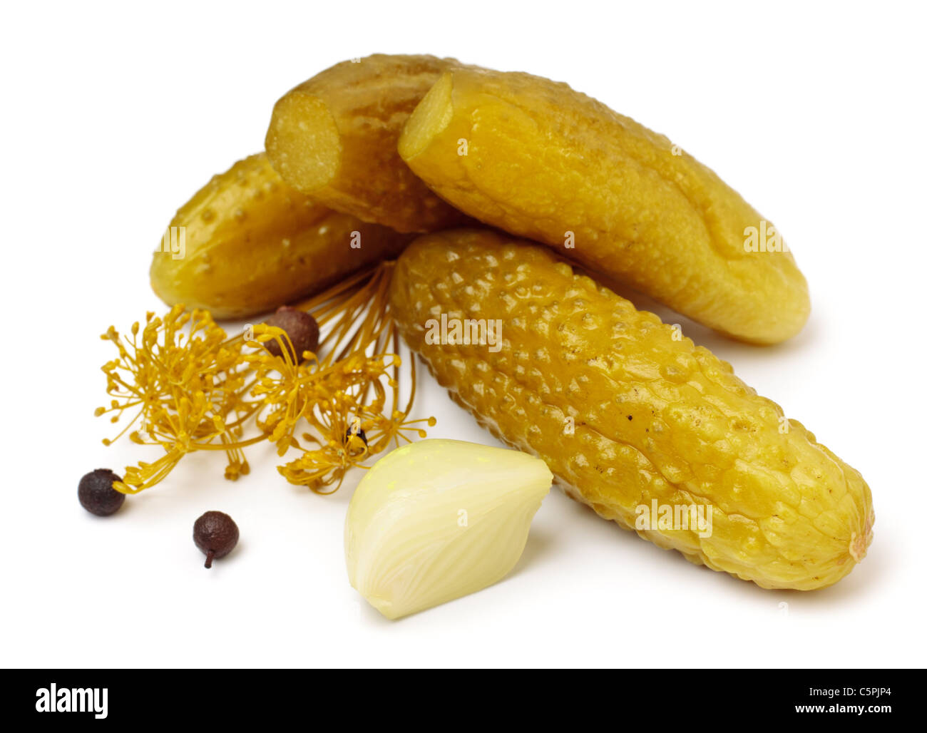 salty dill pickles isolated on white background Stock Photo - Alamy