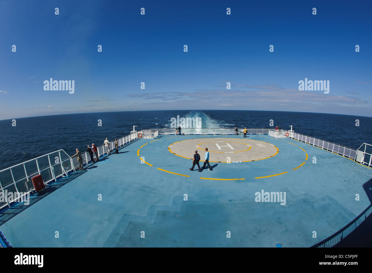 Helipad deck on the Brittany ferries mv Pont Aven Stock Photo - Alamy