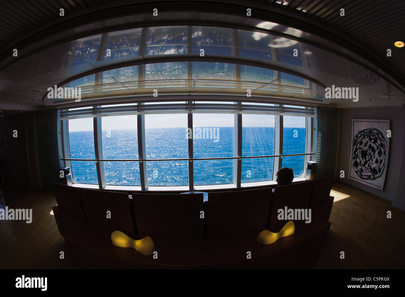 On board the Brittany Ferries mv Pont Aven sailing in the Bay of Biscay ...