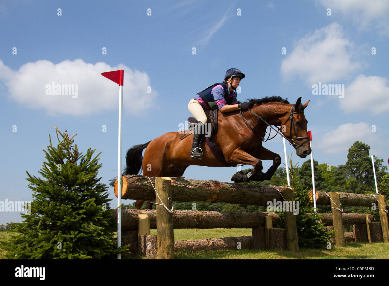 Rider 68; Horse & rider at cross-country horse trails; agility test ...