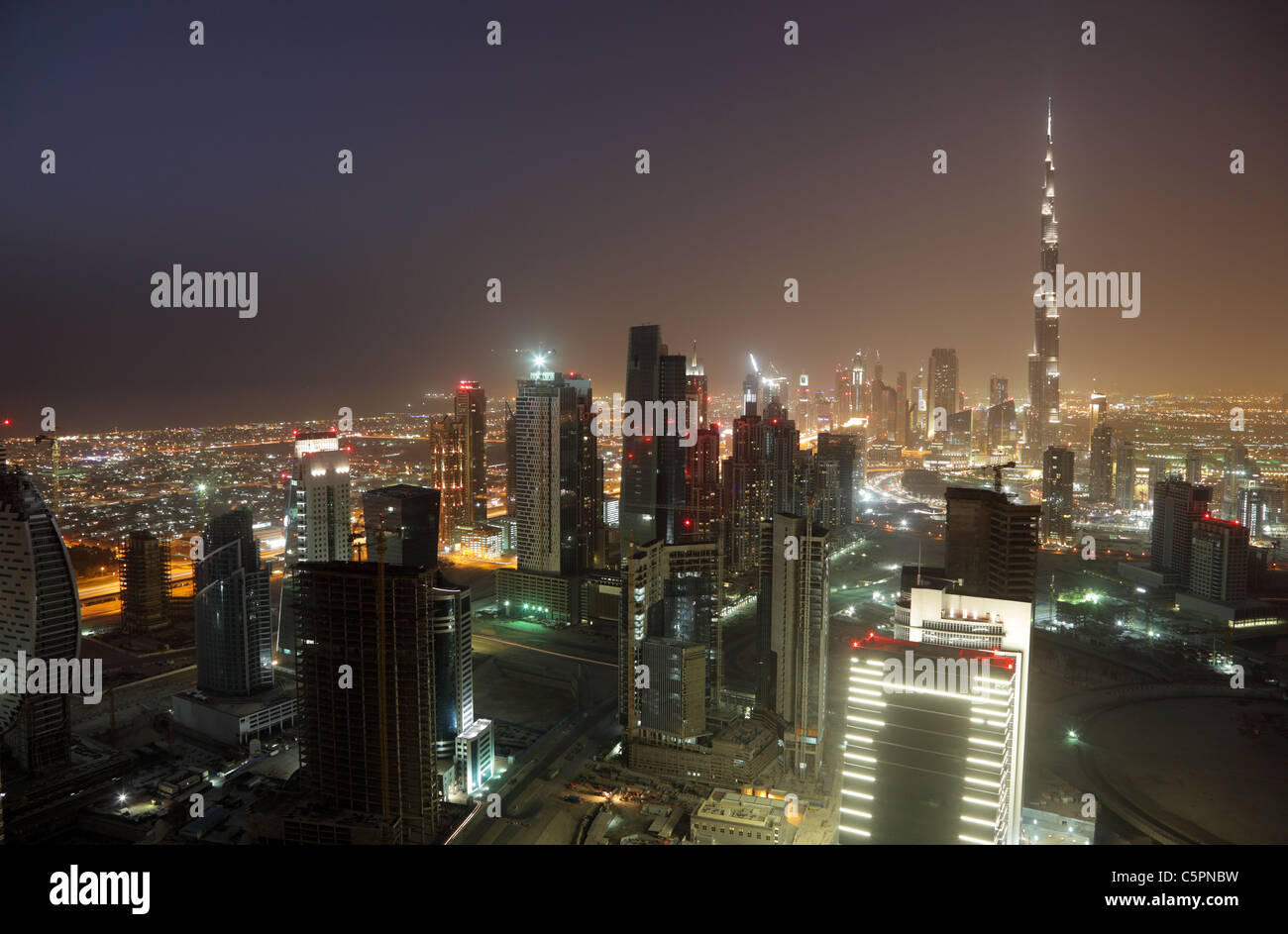 Downtown Dubai at night, United Arab Emirates Stock Photo - Alamy