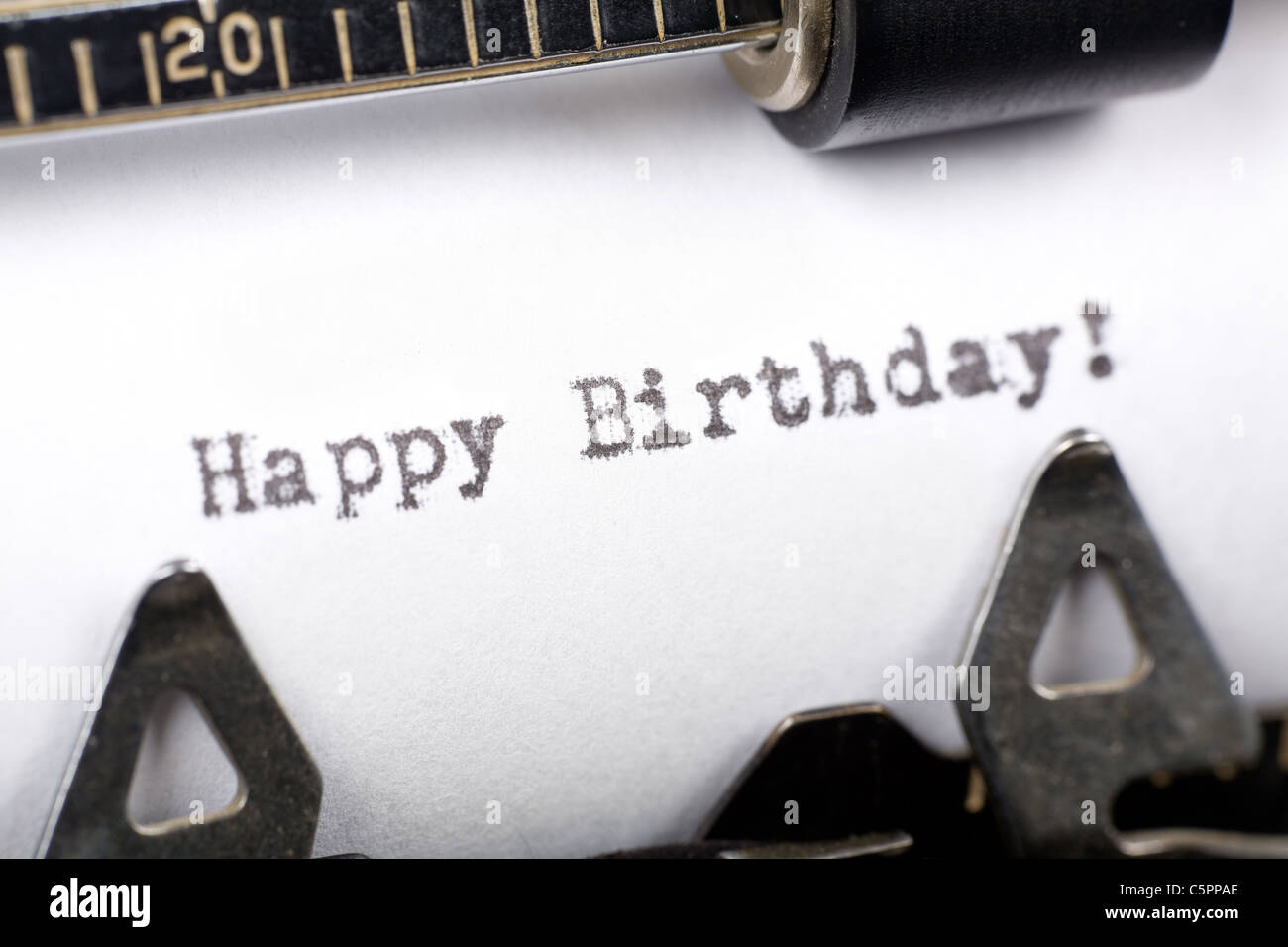 Typewriter close up shot, concept of Happy Birthday Stock Photo - Alamy