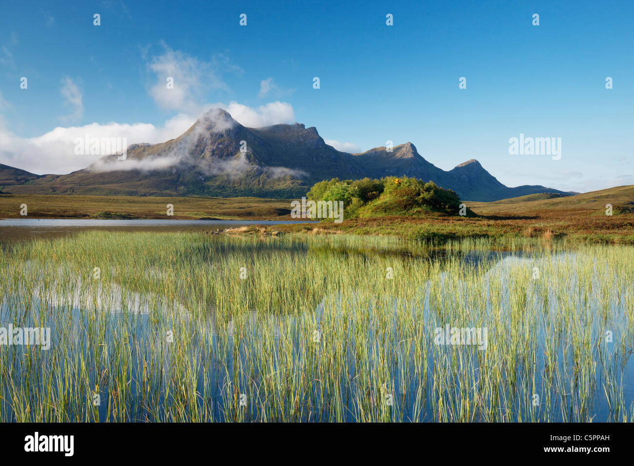 Ben Loyal and Lochan Hakel, near Tongue, Sutherland, Highland, Scotland ...