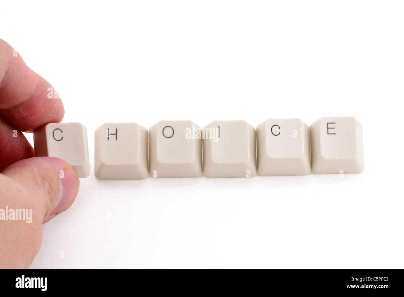 letter keys close up, concept of choice Stock Photo - Alamy