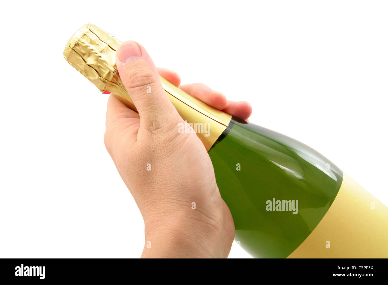 champagne bottle with white background close up shot Stock Photo - Alamy
