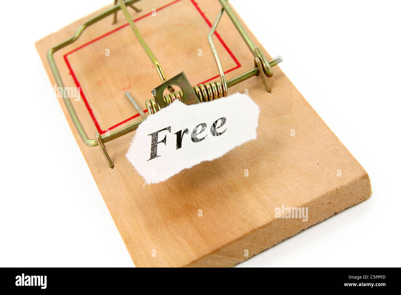 free sign and Mousetrap, concept of business trap Stock Photo - Alamy