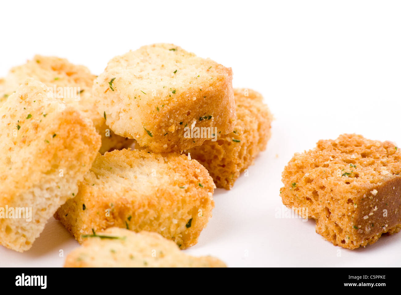 croutons close up shot for background Stock Photo - Alamy