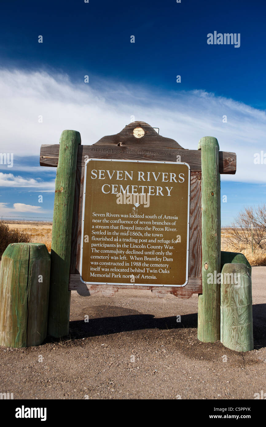 Seven Rivers Cemetery. Seven Rivers was located south of Artesia near ...