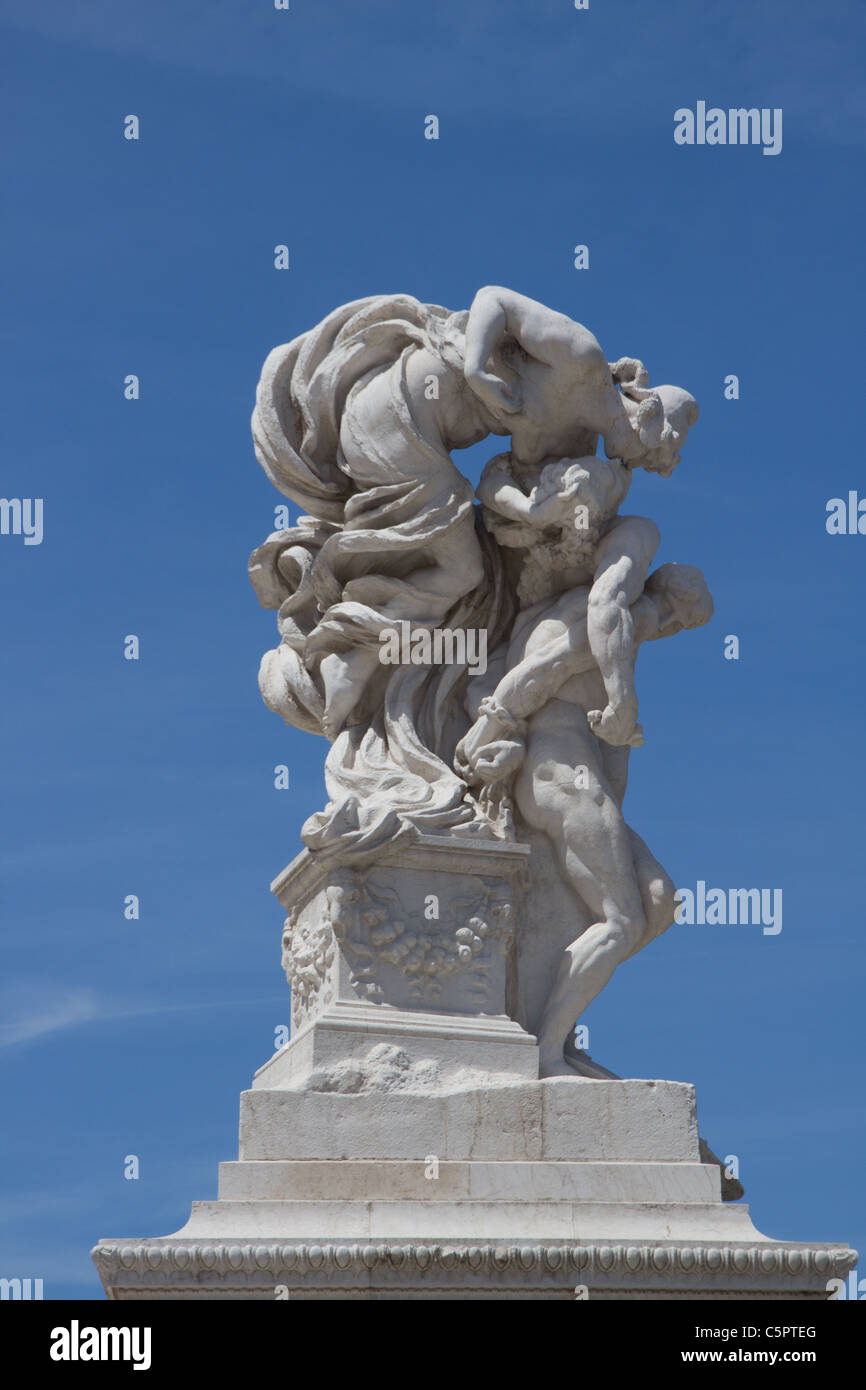 Marble statue at The Victor Emmanuel Monument, memorial in Rome, Italy ...