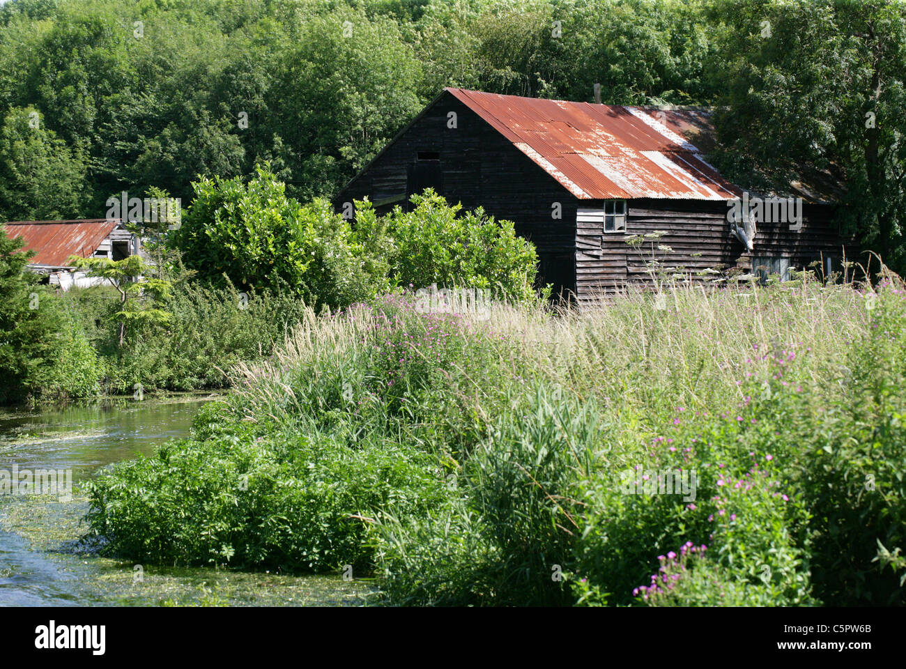 Old Farm Building on the River Chess, Hertfordshire Stock Photo - Alamy