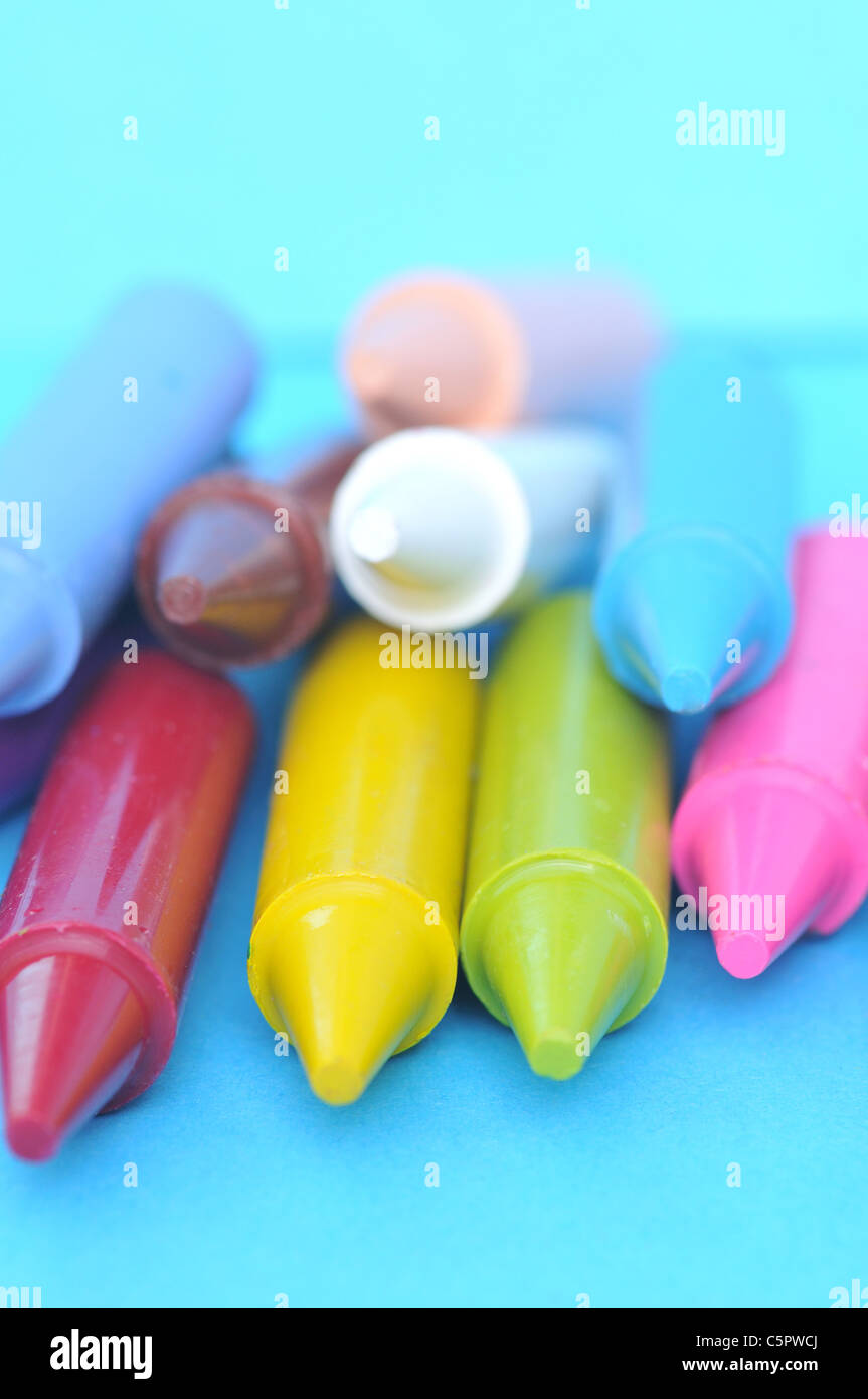 Bright and colourful children's jumbo crayons Stock Photo - Alamy