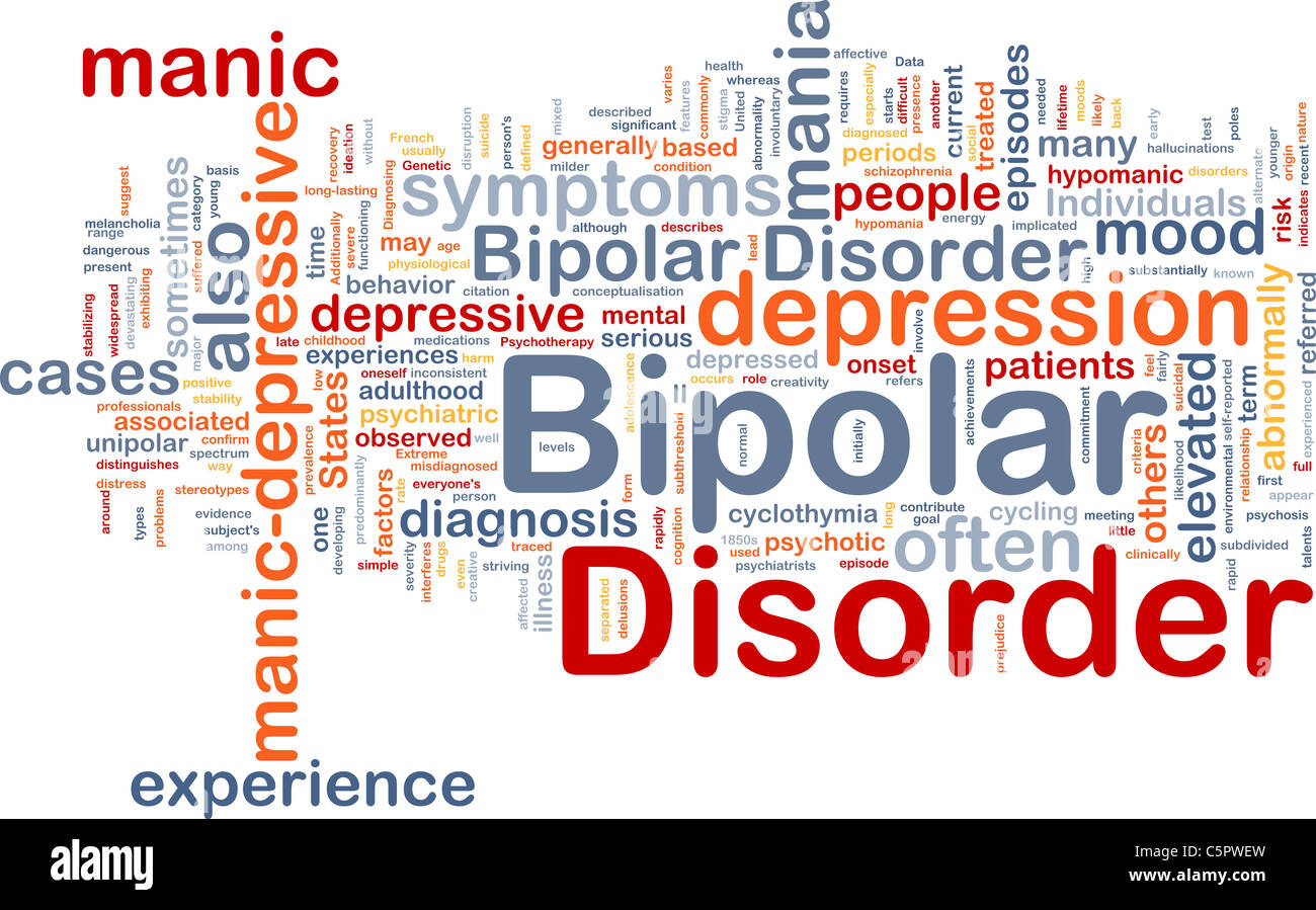 Background concept wordcloud illustration of bipolar disorder Stock ...