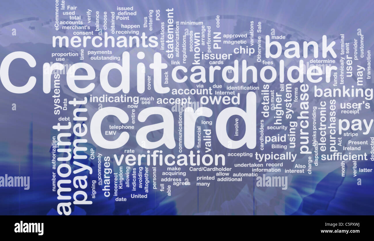 Word cloud concept illustration of credit card international Stock ...
