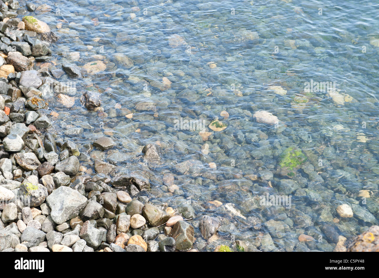 Pebbles meet the sea at a beach near Marazion, Cornwall Stock Photo - Alamy