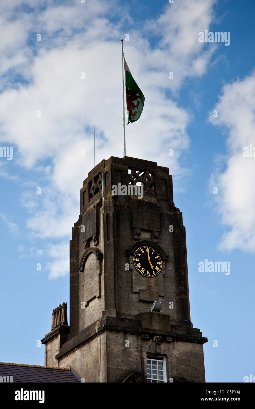 The Clocktower and Flag pole at the University of Wales campus ...