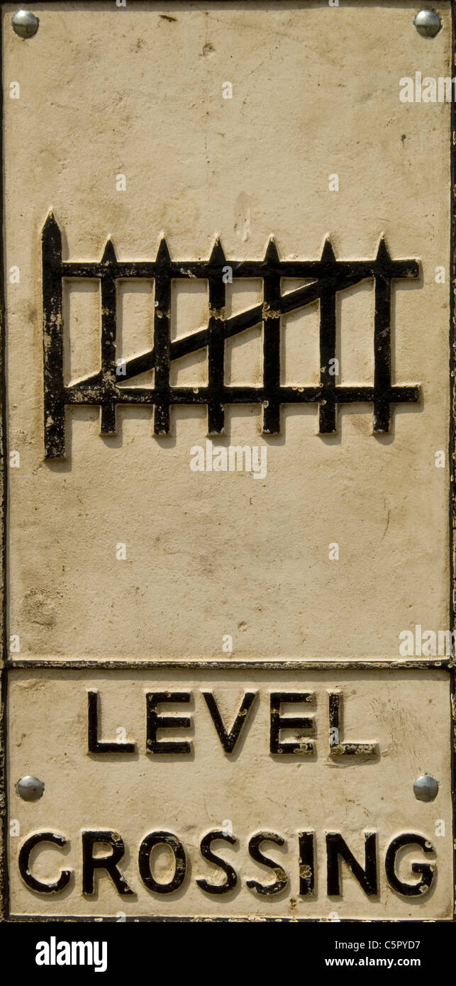 an old Level crossing sign on display at Welland Steam Rally Stock ...