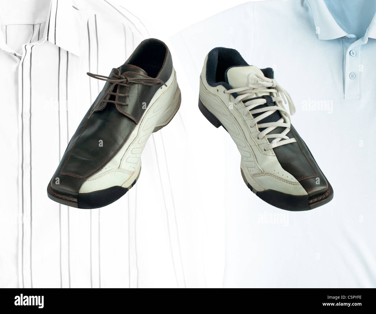 Sports and dress shoes. A combination of sports and formal style ...