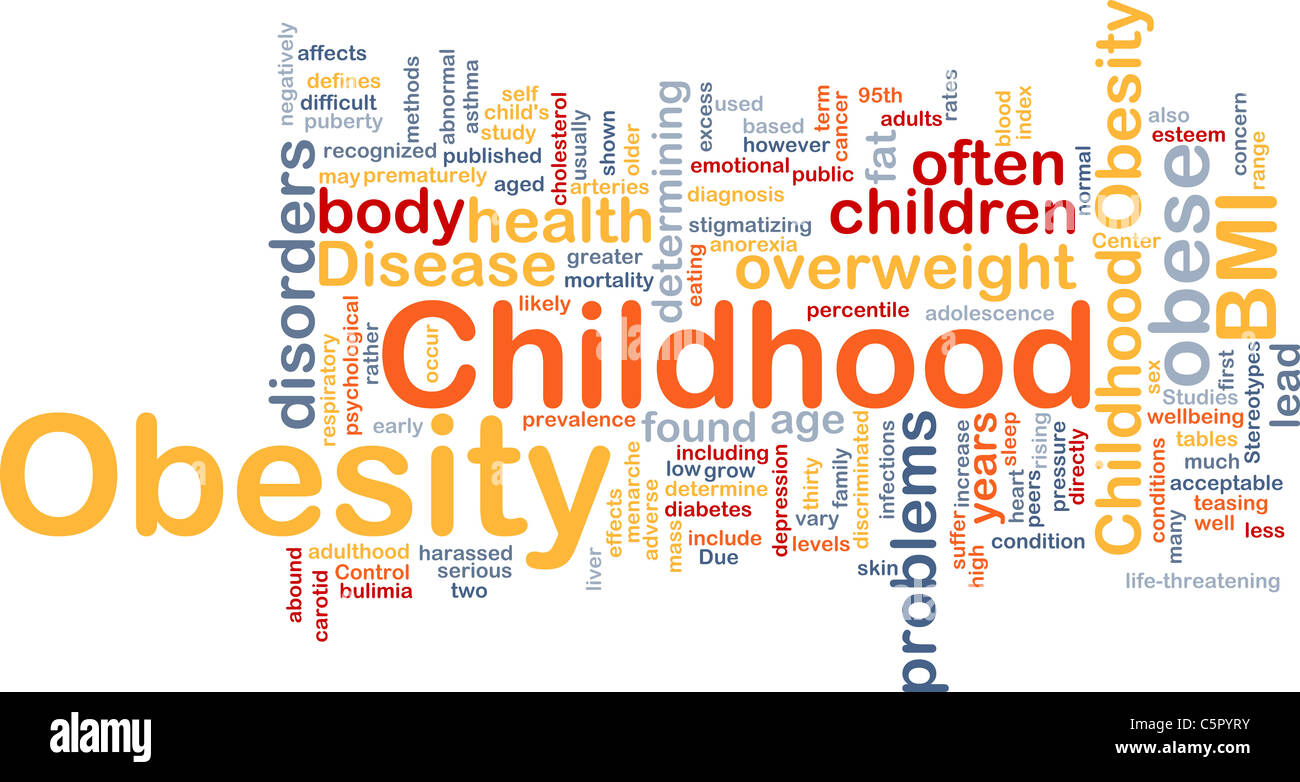 Background concept wordcloud illustration of childhood obesity Stock ...