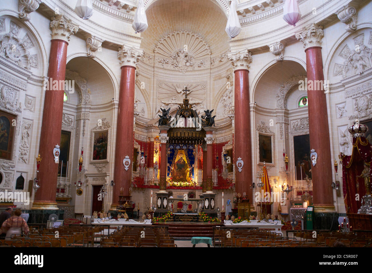 Interior of the Carmelite Church Valletta Malta Stock Photo - Alamy