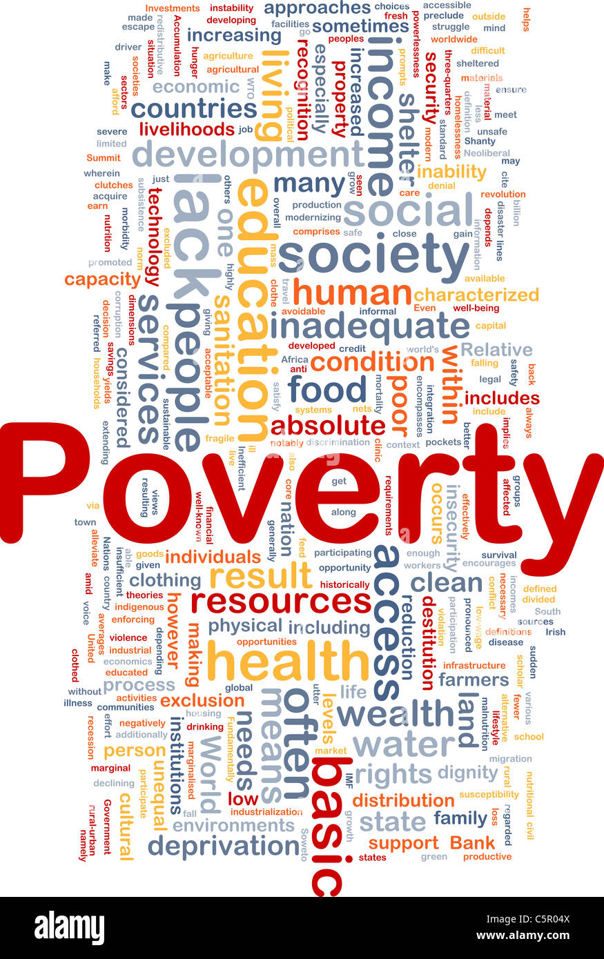 Background concept wordcloud illustration of poverty Stock Photo - Alamy