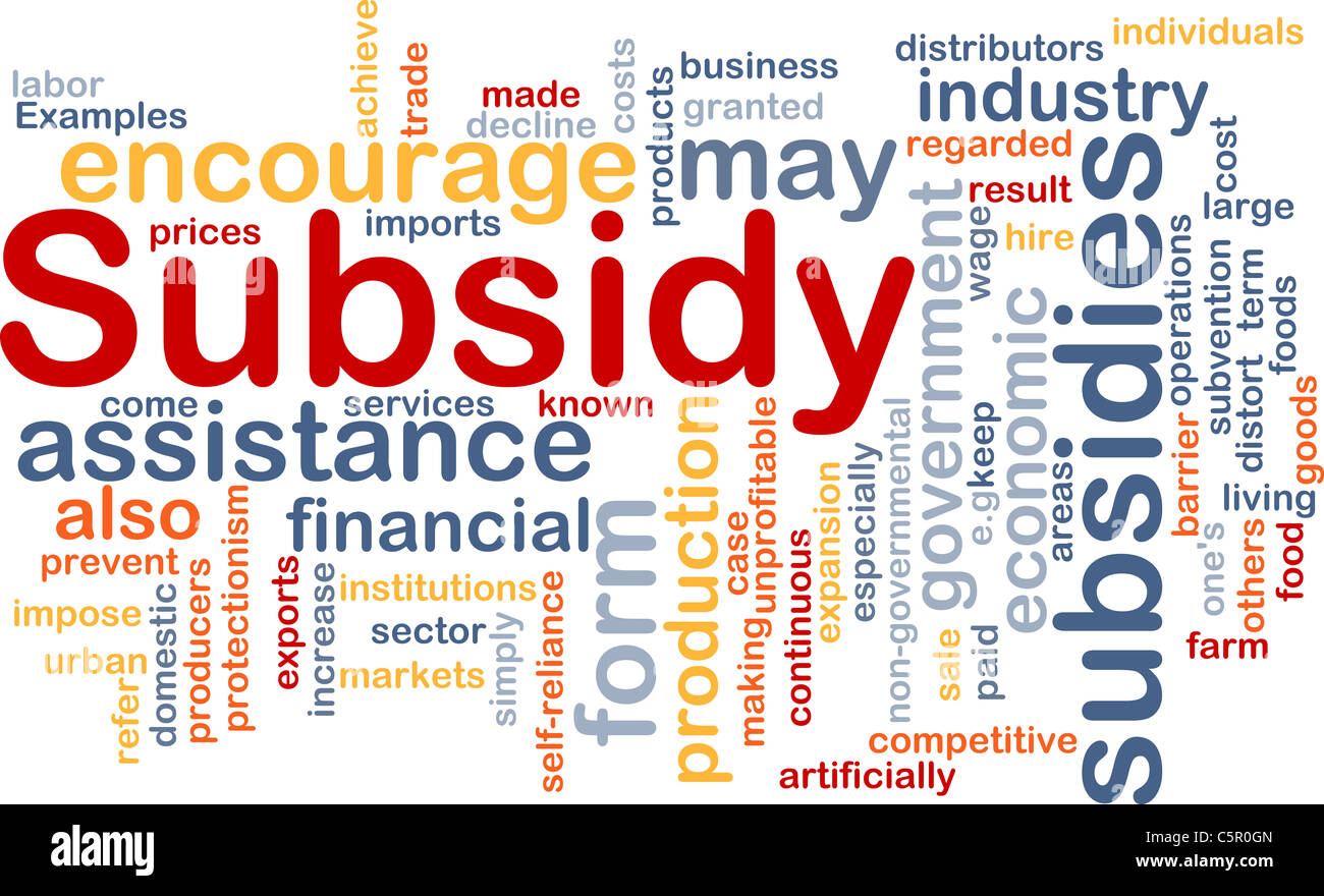 Background concept wordcloud illustration of subsidy Stock Photo - Alamy