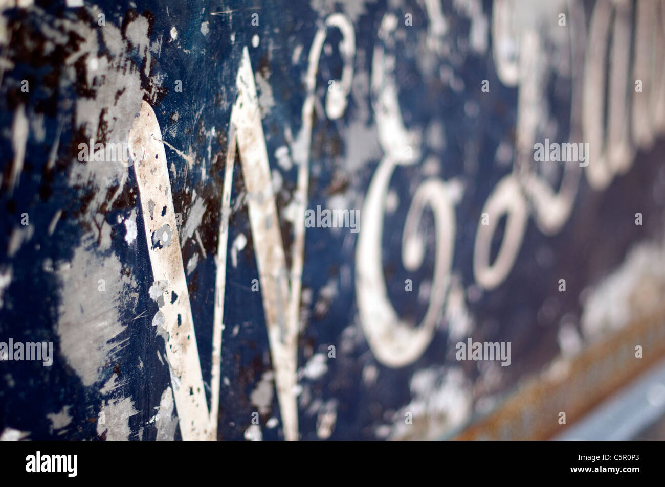 Old Lettering on Shop Front Stock Photo - Alamy